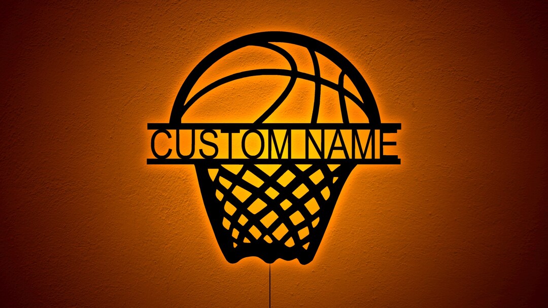 Personalized Name Basketball Wood Sign With LED Lights-basketball Neon ...