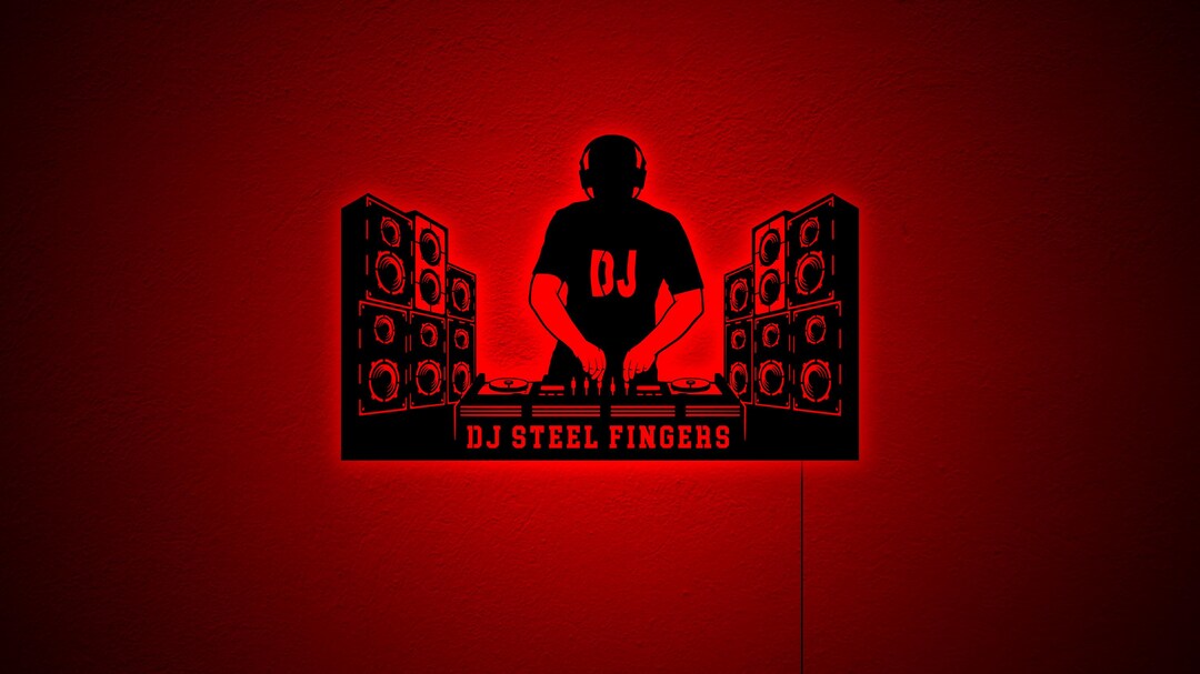 Custom DJ Headphone Music Wood Wall Art With Led Lights-personalized ...