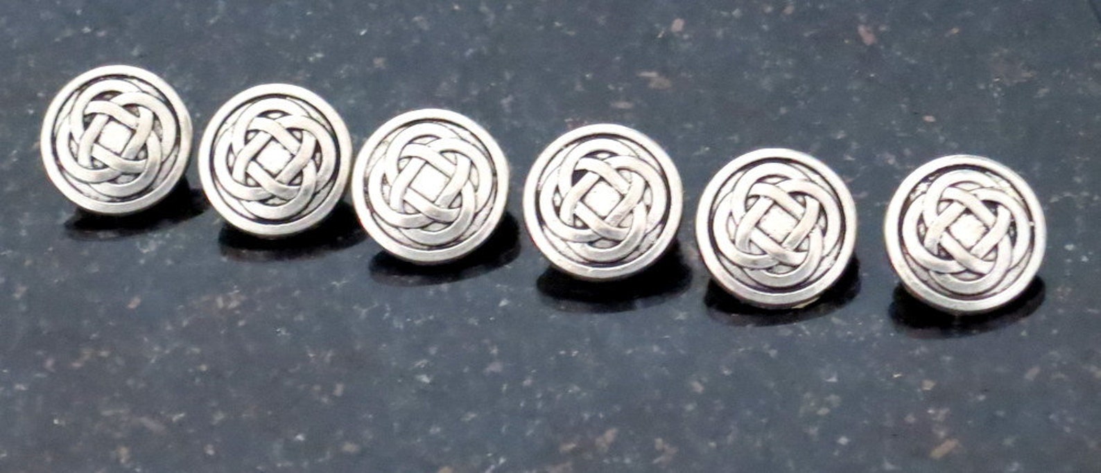 6 Silver Colored Metal Buttons Celtic Knot Gaelic Irish Ireland Buttons ...