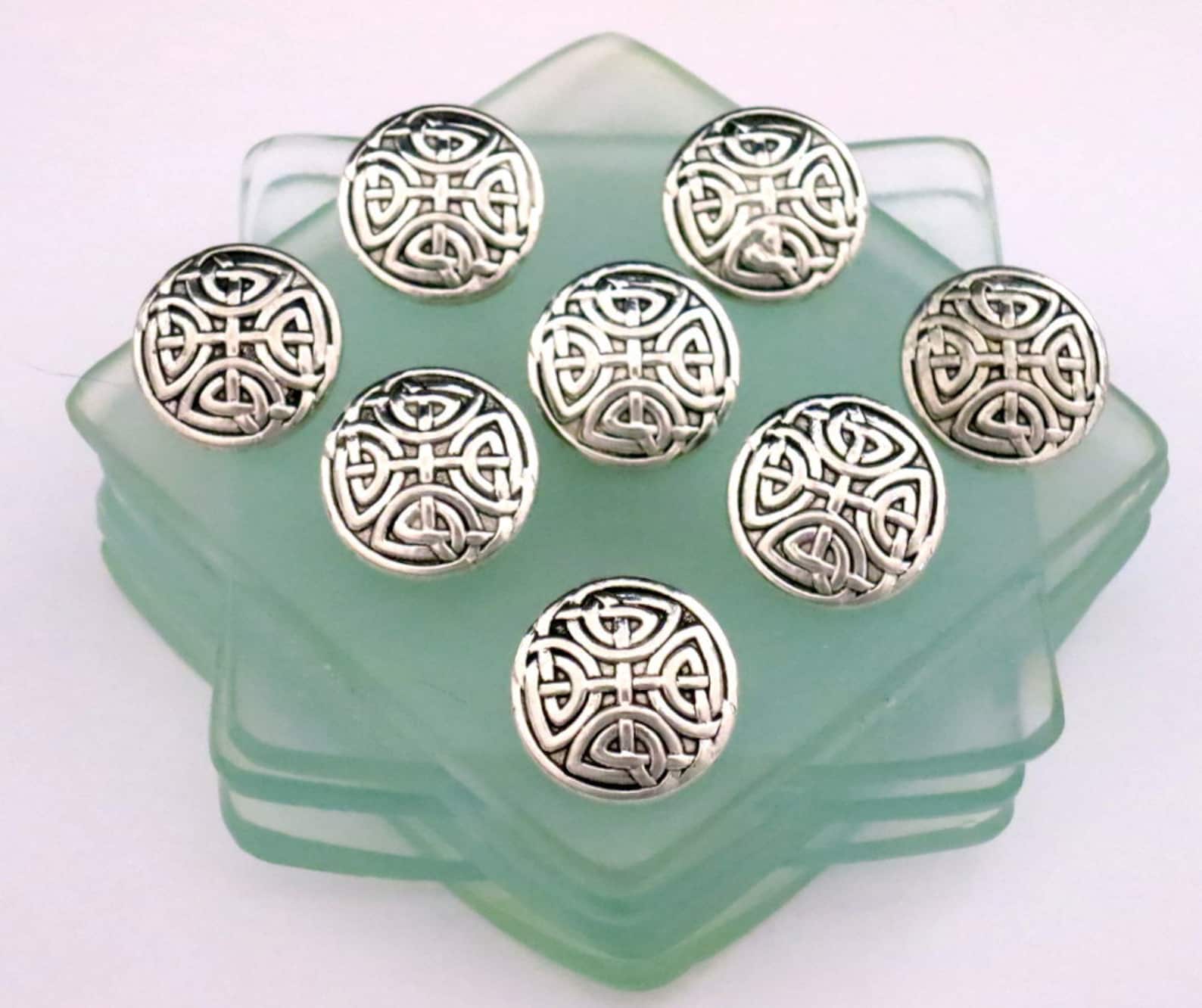 5 Silver Metal Buttons Celtic Knot Buttons 5 Gaelic Irish - Etsy