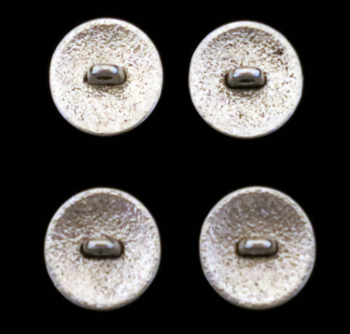 4 Silver Metal Buttons Pearl Pink Dichroic Glass Oxidized | Etsy