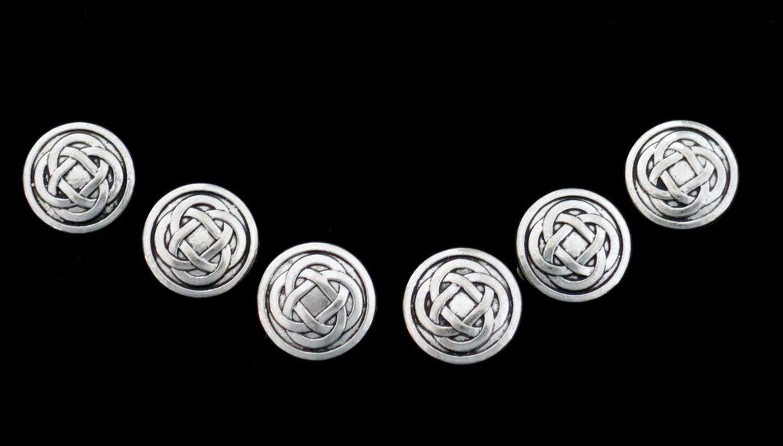 6 Silver Colored Metal Buttons Celtic Knot Gaelic Irish Ireland Buttons ...