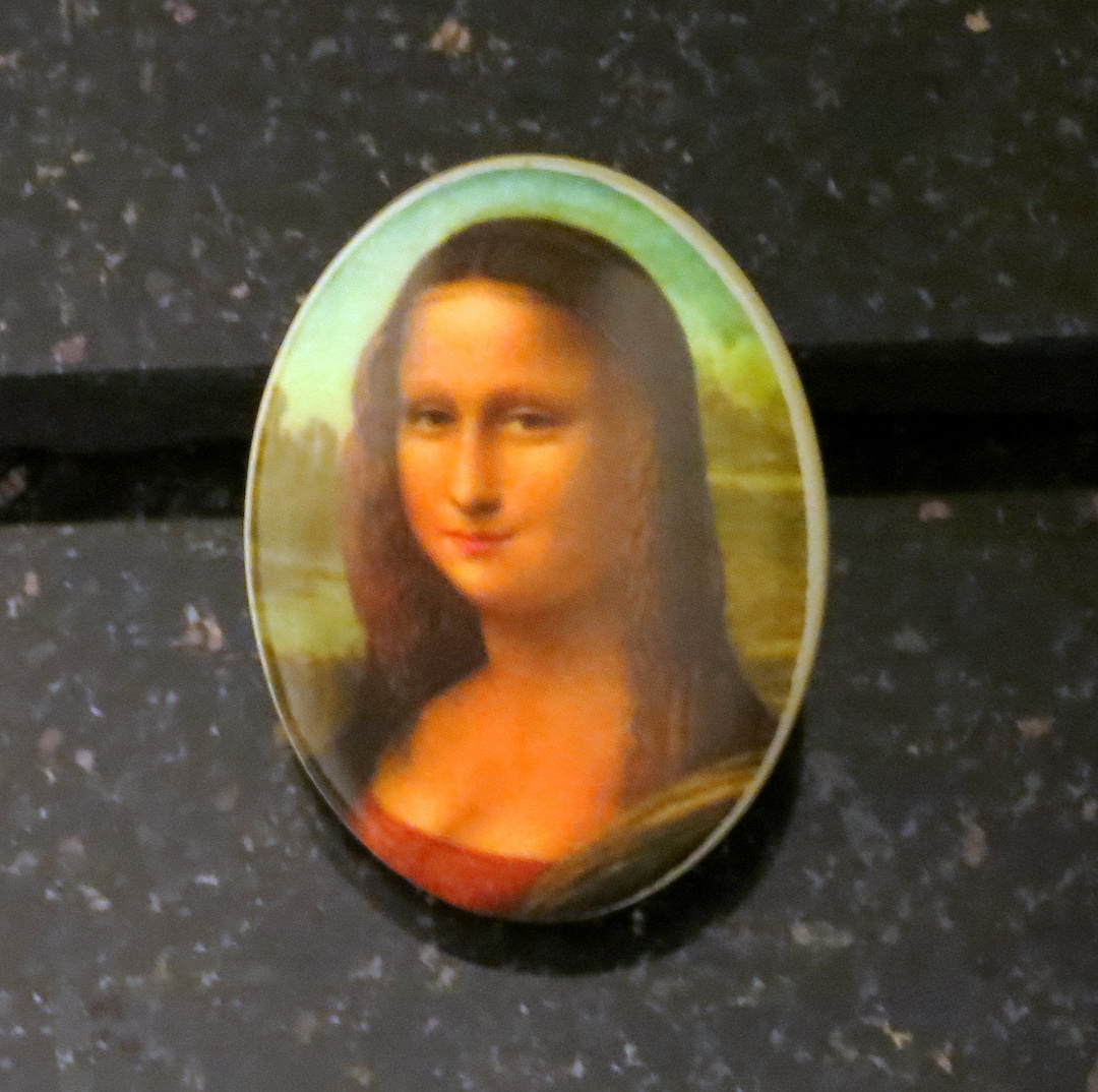 Mona Lisa Brooch Pin Full Color 1 5/8" X 1 3/16" Cabochon Made in ...