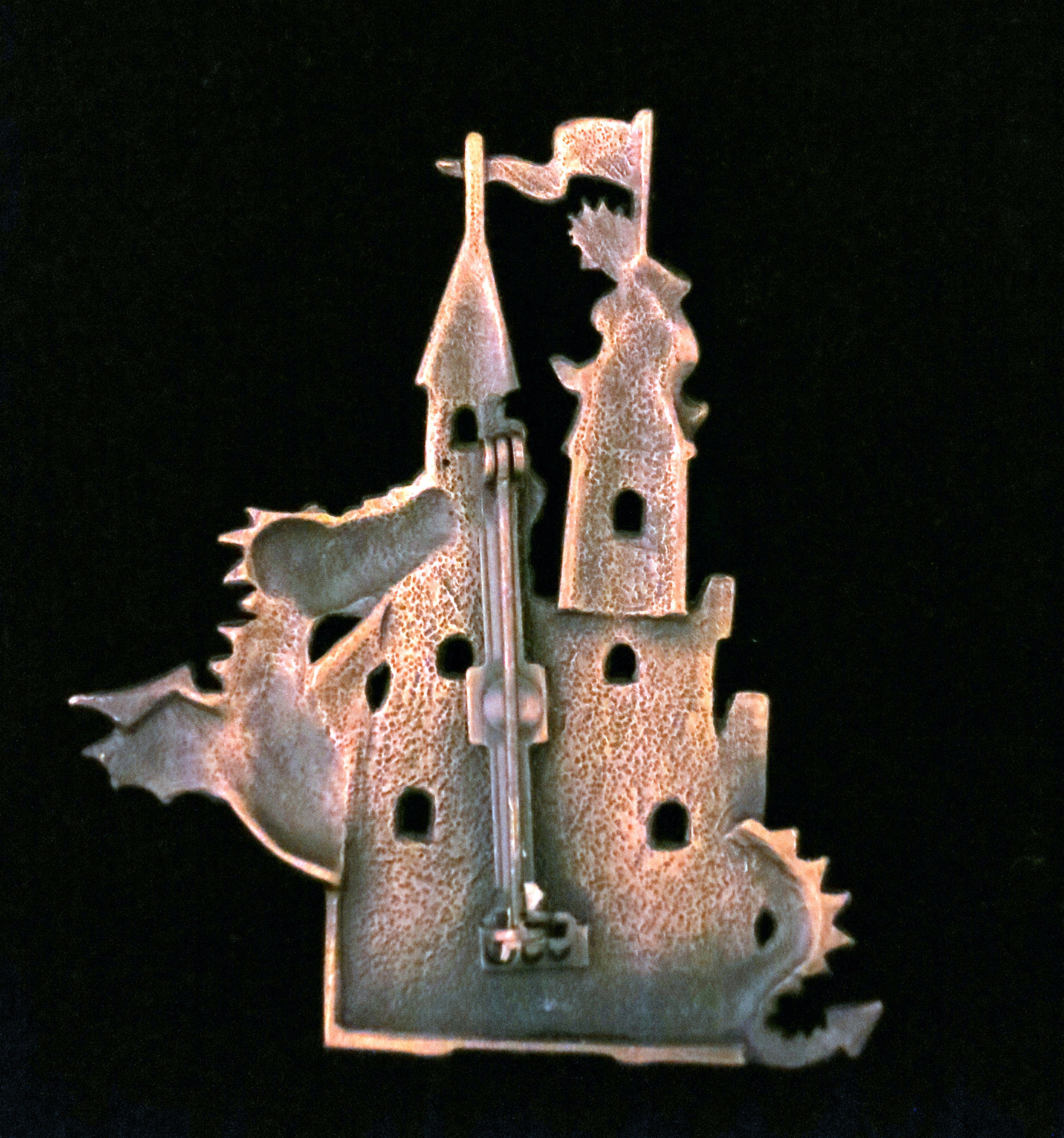 Rare Dragon Fairytale Castle Magical Jonette Brooch Pin Beautifully ...