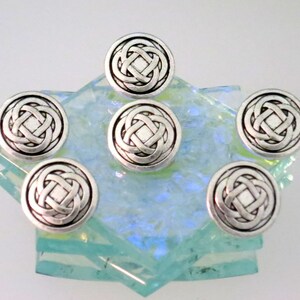 6 Silver Colored Metal Buttons Celtic Knot Gaelic Irish Ireland Buttons ...
