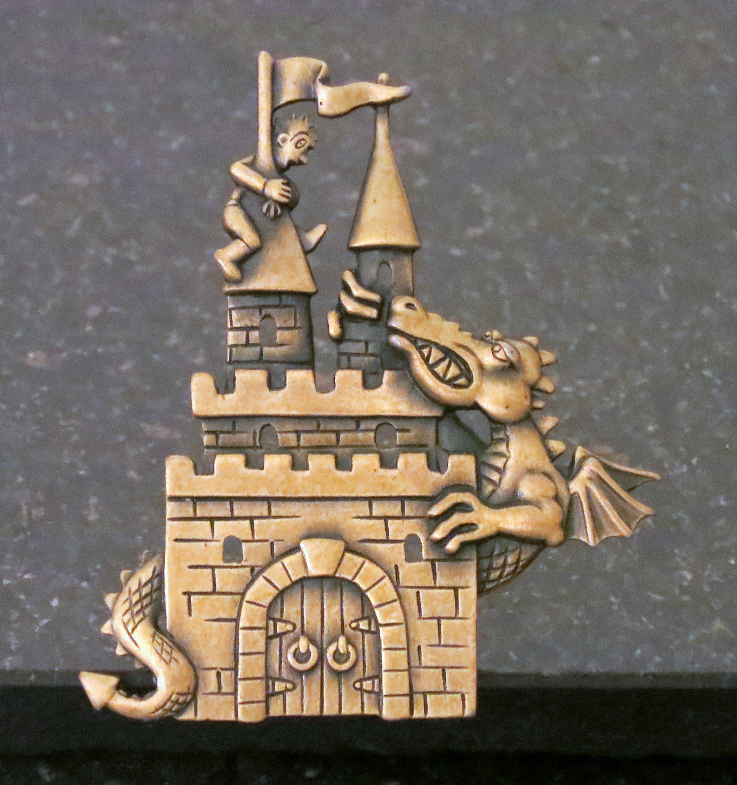 Rare Dragon Fairytale Castle Magical Jonette Brooch Pin Beautifully ...