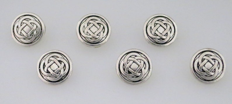6 Silver Colored Metal Buttons Celtic Knot Gaelic Irish Ireland Buttons ...