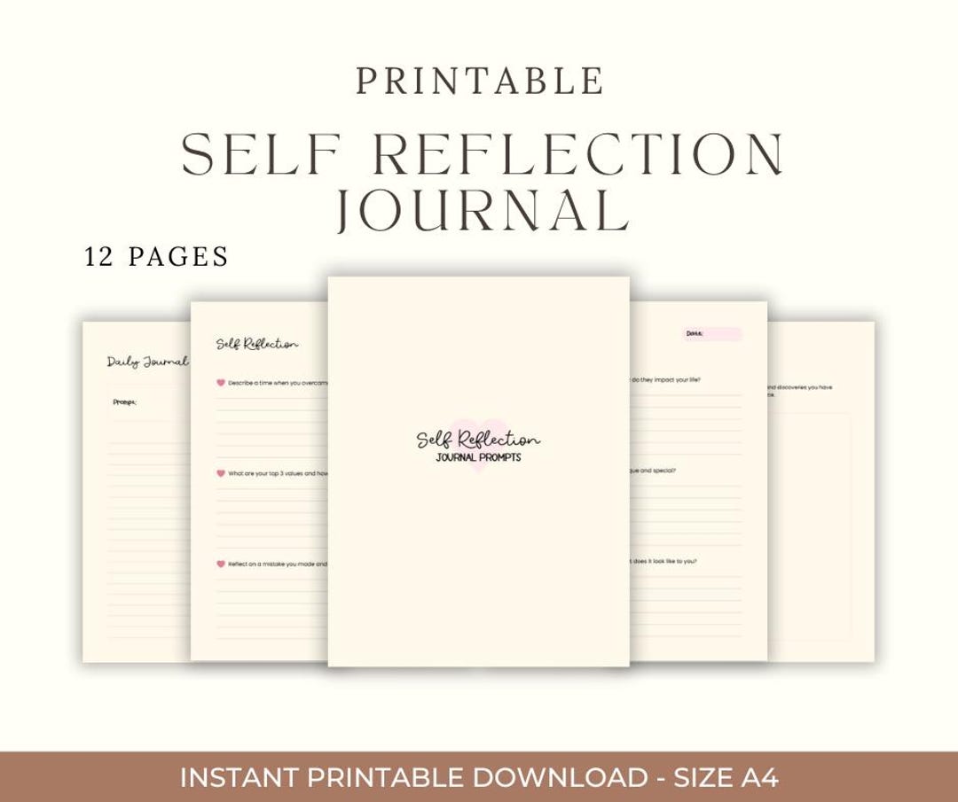 Journal Self Reflection Printable Minimalist Daily Use Gratitude ...