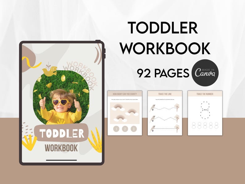 Toddler Workbook Printable | Pre-k Workbook PDF | Letter Formation ...