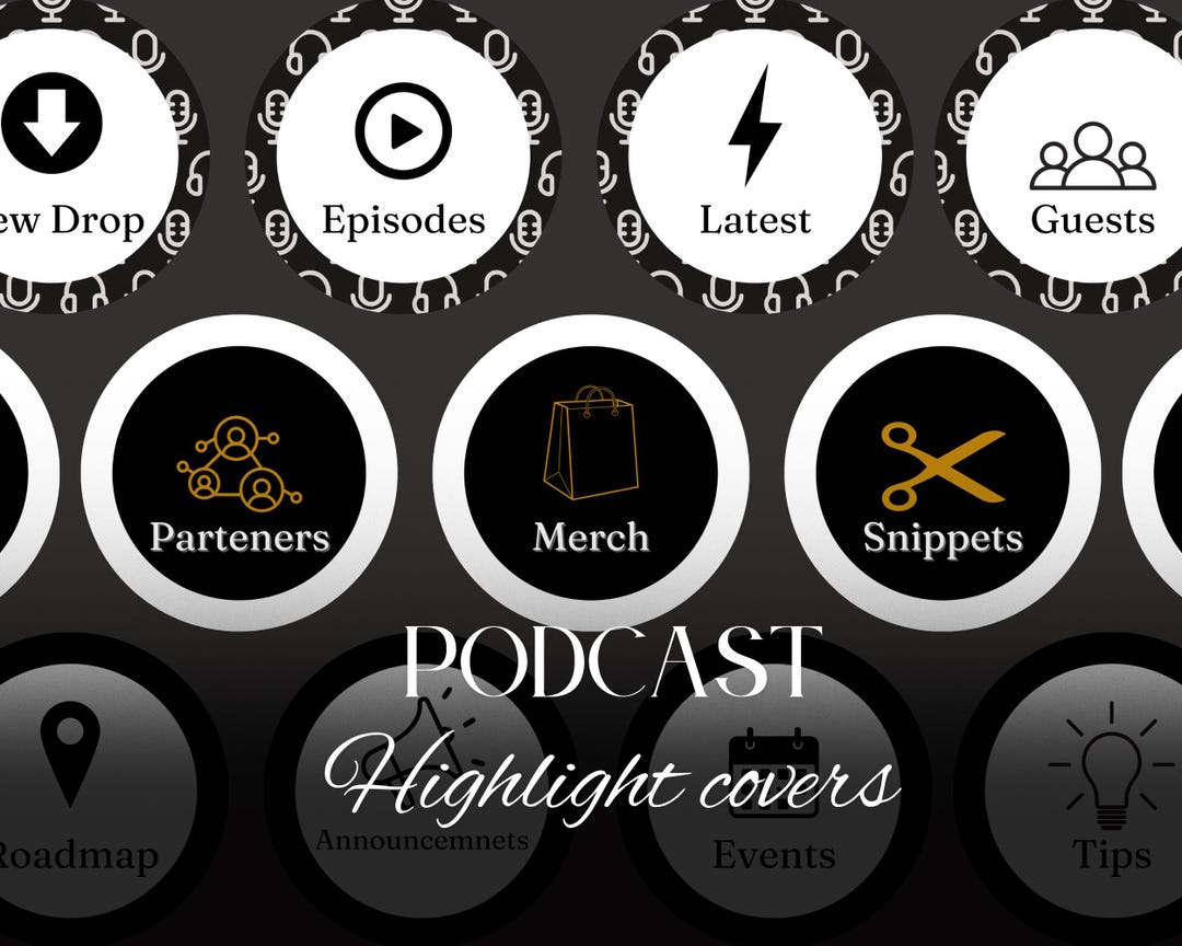 30 Podcast Instagram Highlight Covers | Canva Editable Icons | Modern ...
