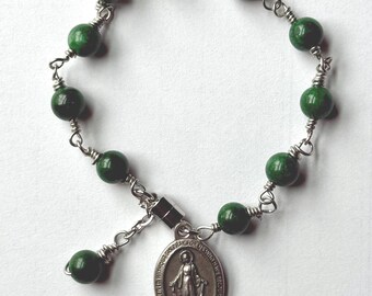 Dainty Miraculous Medal | Rosary Prayer Bracelet | Virgin Mary ...