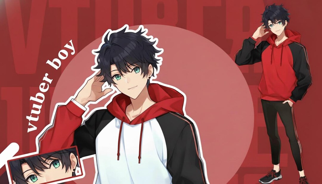 Vtuber Boy Model (live2d + Free Pngtuber) Free Vtuber Model - Etsy