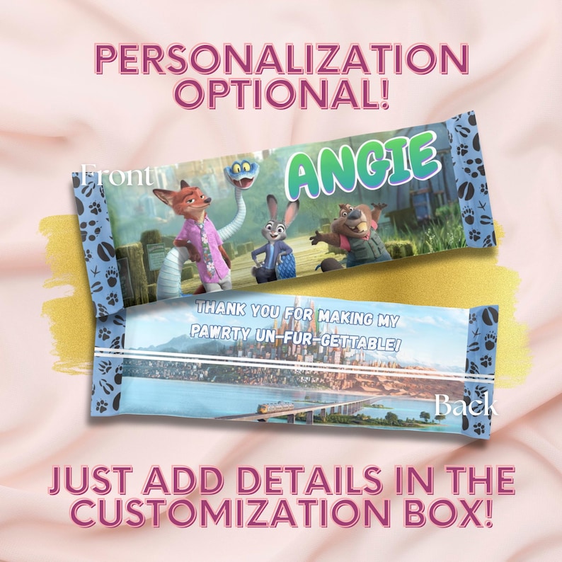 Zootopia 2 Candy Bar Wrapper PNG | Chocolate Wrap Printable | Party ...