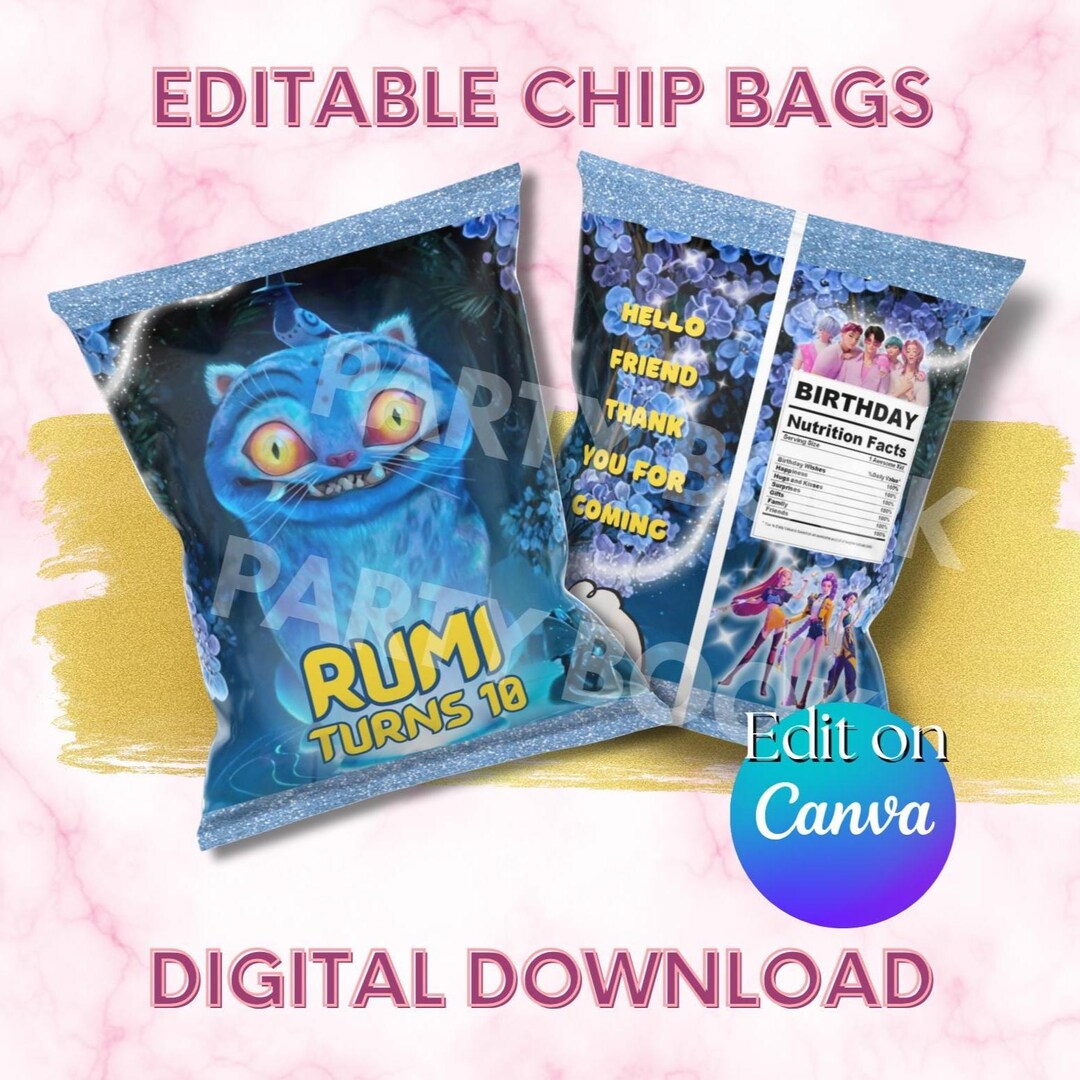 Derpy Tiger Chip Bag Editable Wrapper | Printable Wrapper | Canva ...