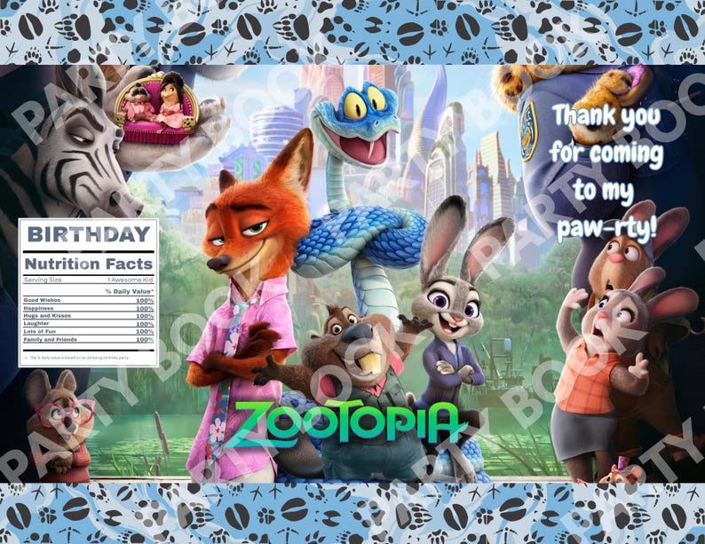 Zootopia 2 Chip Bag Wrapper PNG | Digital Download | Instant Access ...