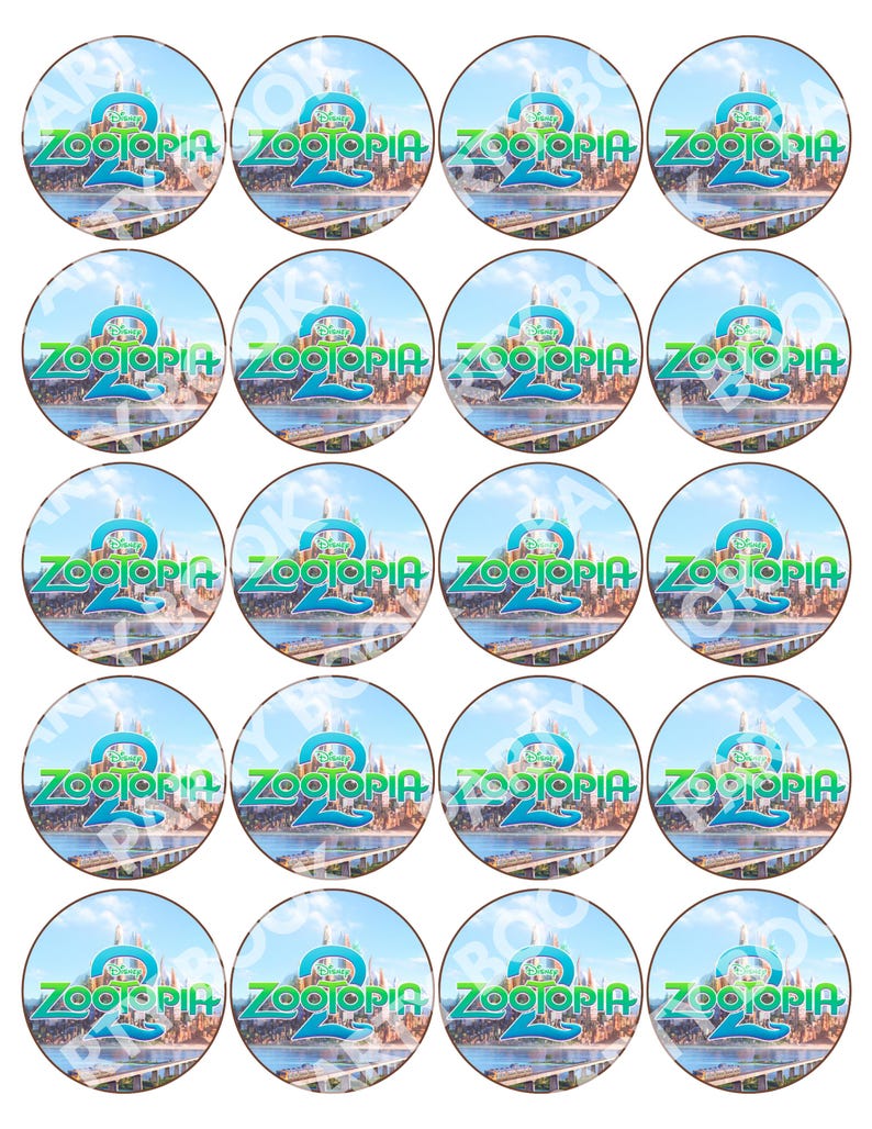 Zootopia 2 Cupcake Toppers Printable | US Letter and A4 | 4 Designs ...