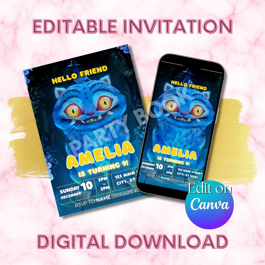Derpy Tiger Invitation Template | Kpop Demon Hunters Birthday Invite ...