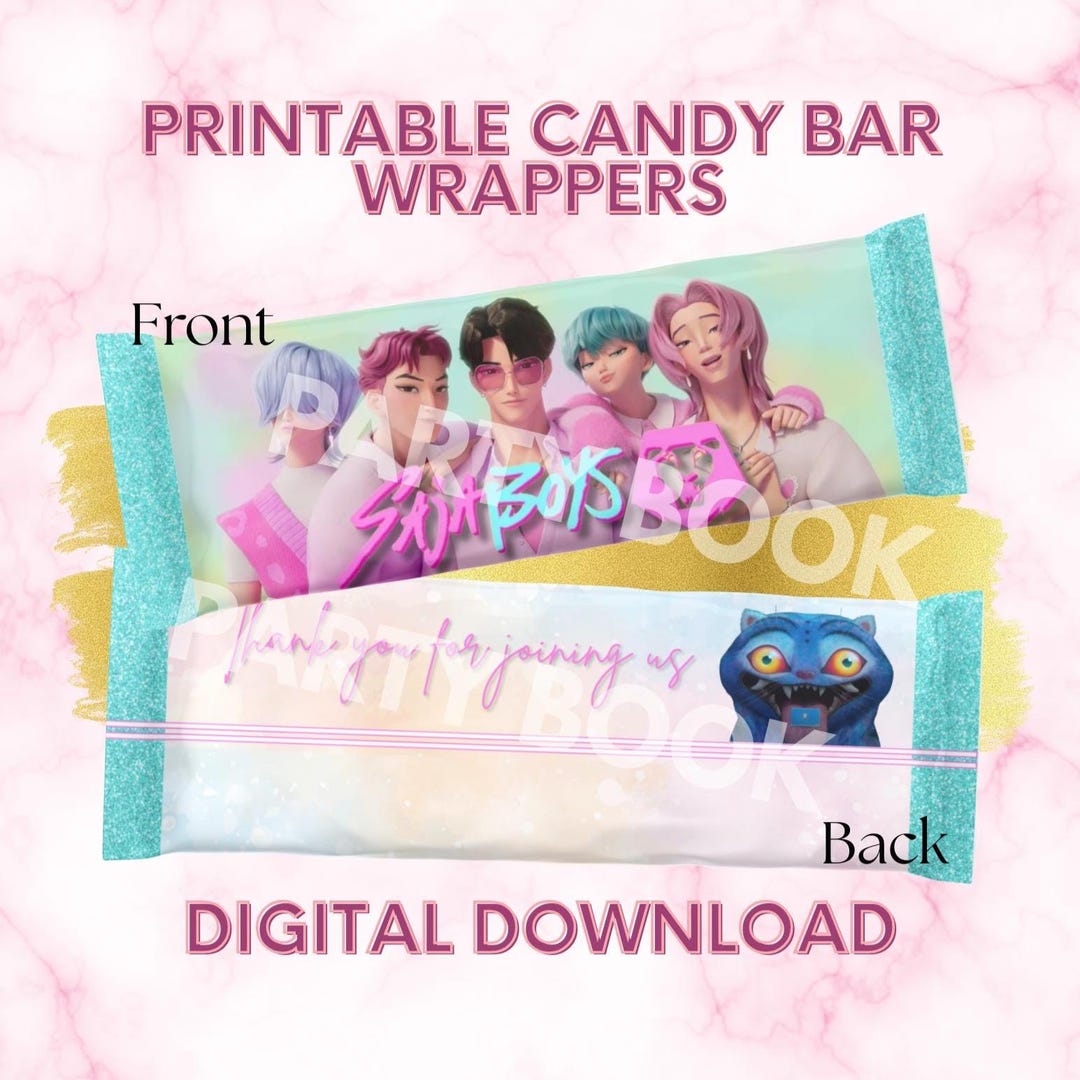 Saja Boys Chocolate Wrapper PNG | Digital Candy Bar Wrapper | Birthday ...