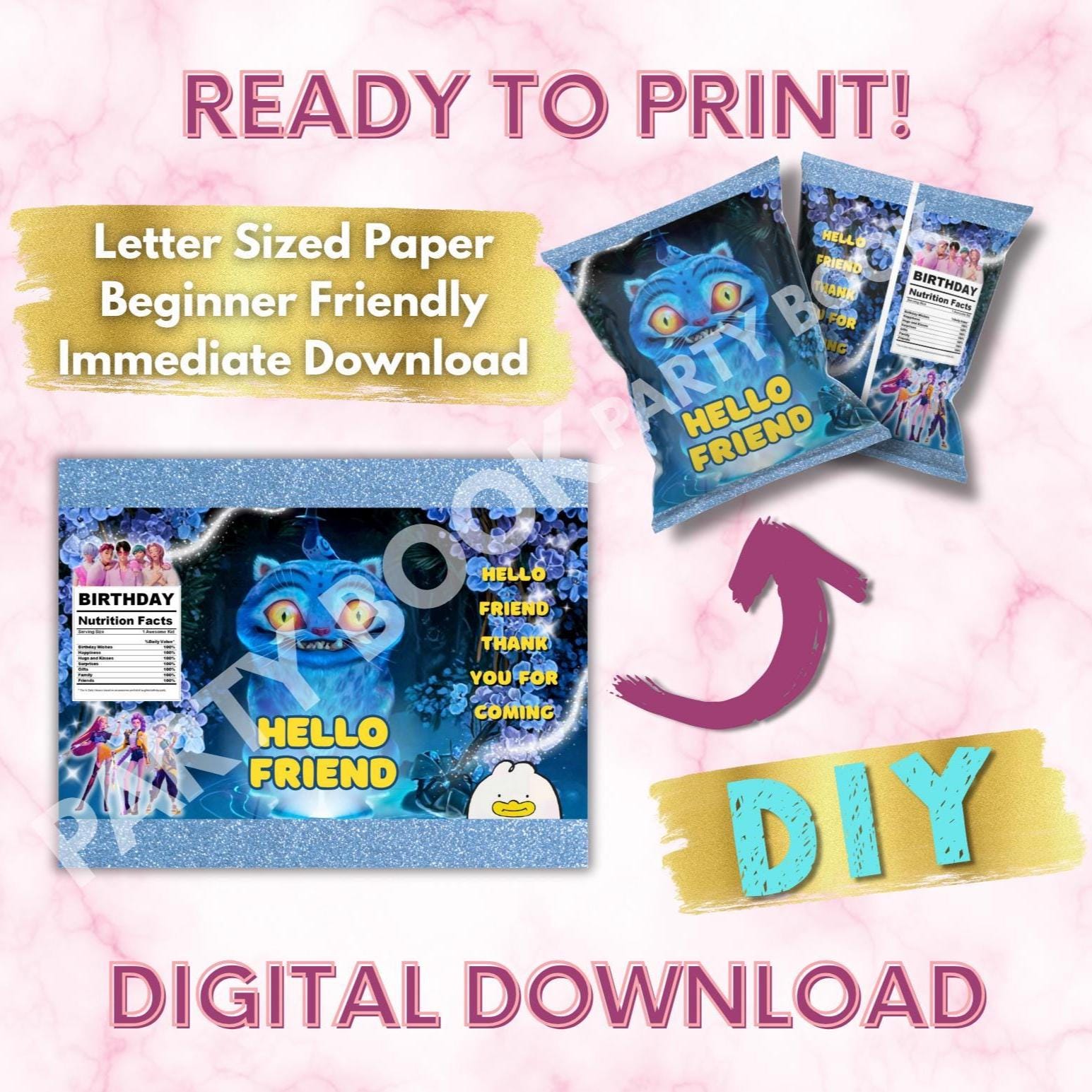 Derpy Tiger Chip Bag Wrapper | Kpop Demon Hunters Party Favor ...