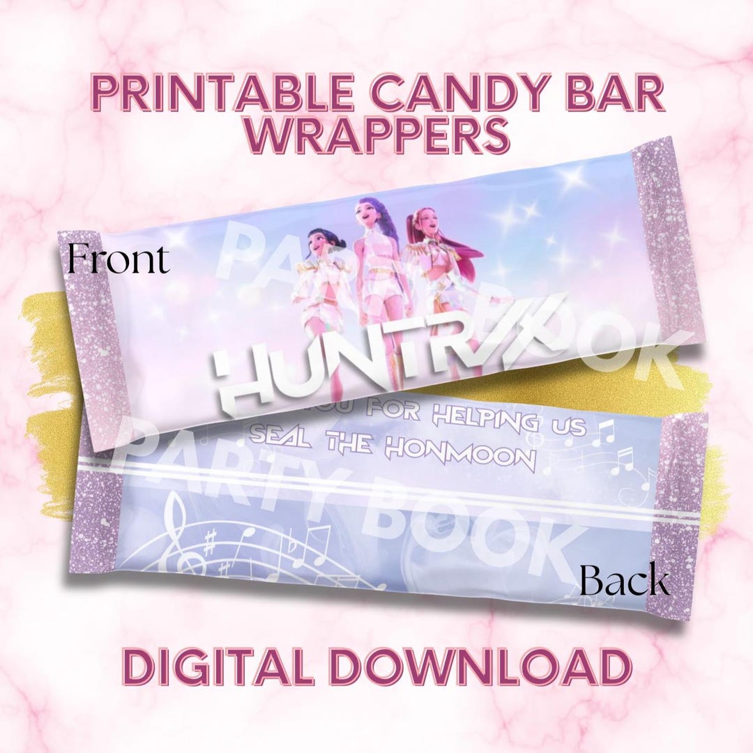 Huntrix Honmoon Candy Bar Wrapper PNG + PDF Instructions | Kpop Demon ...