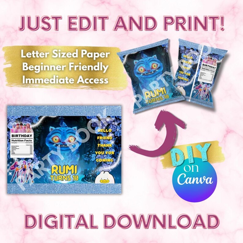Derpy Tiger Chip Bag Editable Wrapper | Printable Wrapper | Canva ...