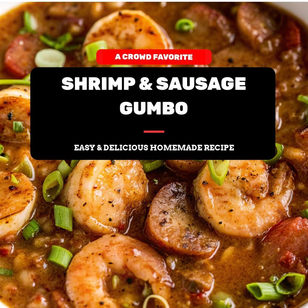 Shrimp & Sausage Gumbo Printable | New Orleans Cajun Stew | Digital ...