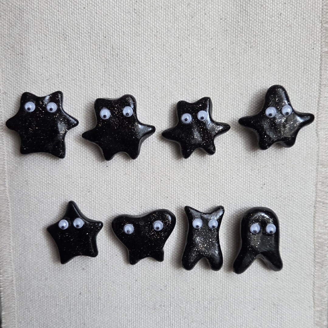Black Clay Alien Pins With Gold Glitter & Googly Eyes - Etsy