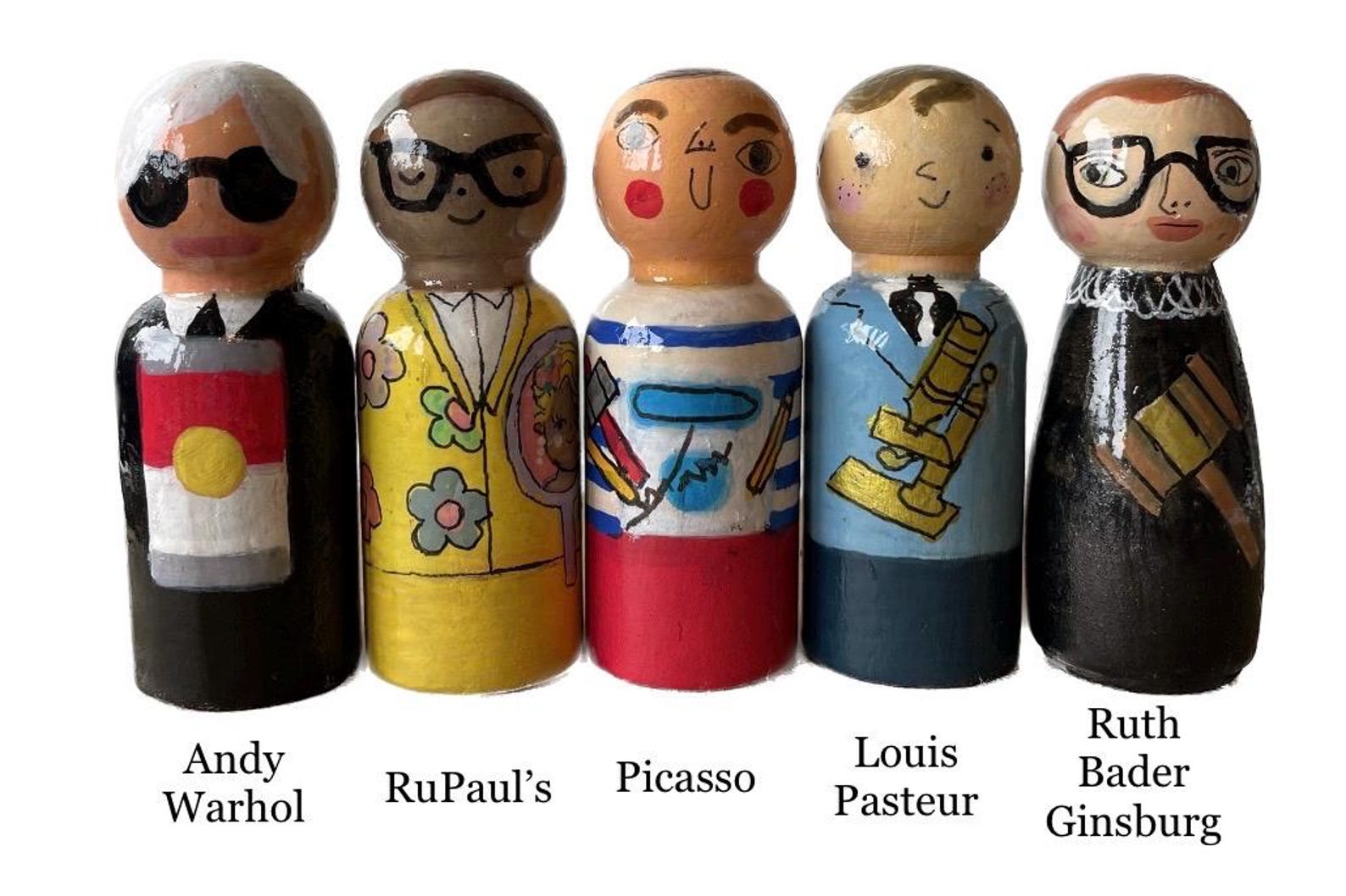 Andy Warhol, Rupaul, Pablo Picasso, Louis Pasteur, Ruth Bader Ginsburg ...