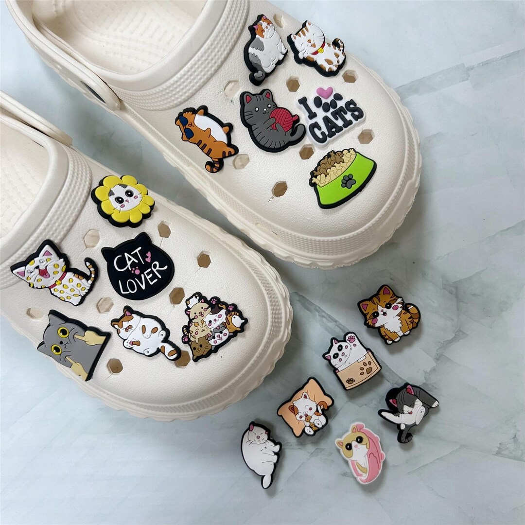 Cute Cat Croc Charms | Cartoon Kitty Shoe Charms | Adorable Animal Clog ...