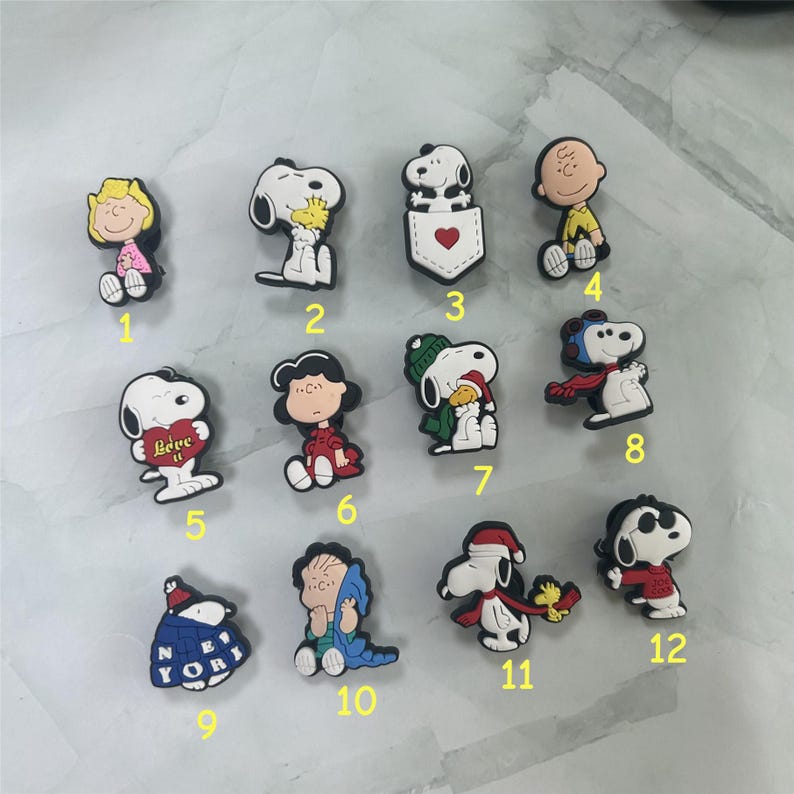 Snoopy Characters Croc Charms | Peanuts Cartoon Shoe Charms Set ...
