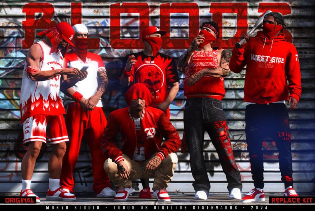 Bloods Male Clothing Pack - Replace Files - Etsy