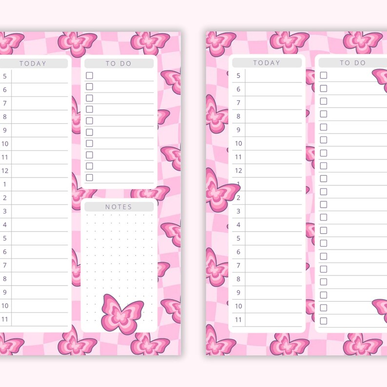 Y2K Butterfly Daily Planner | Notepad - Etsy