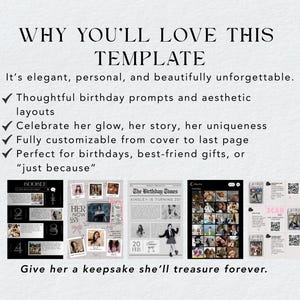 Aesthetic Birthday Magazine Template | Vogue-inspired Gift | 50 Pages ...