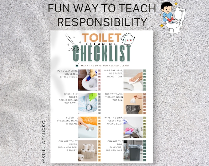 Toilet Step-by-step Cleaning Chore Guides - Etsy Canada