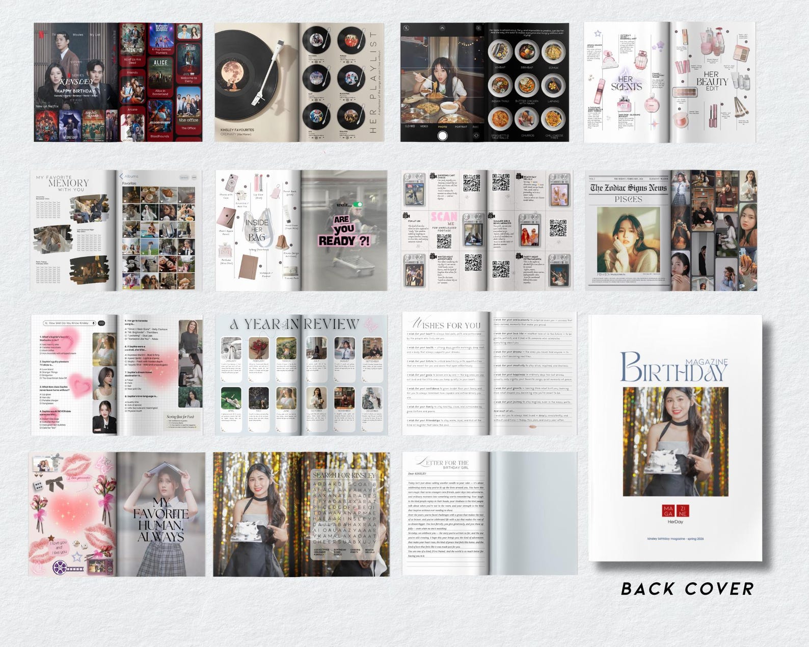 Aesthetic Birthday Magazine Template | Vogue-inspired Gift | 50 Pages ...