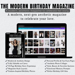 Aesthetic Birthday Magazine Template | Vogue-inspired Gift | 50 Pages ...