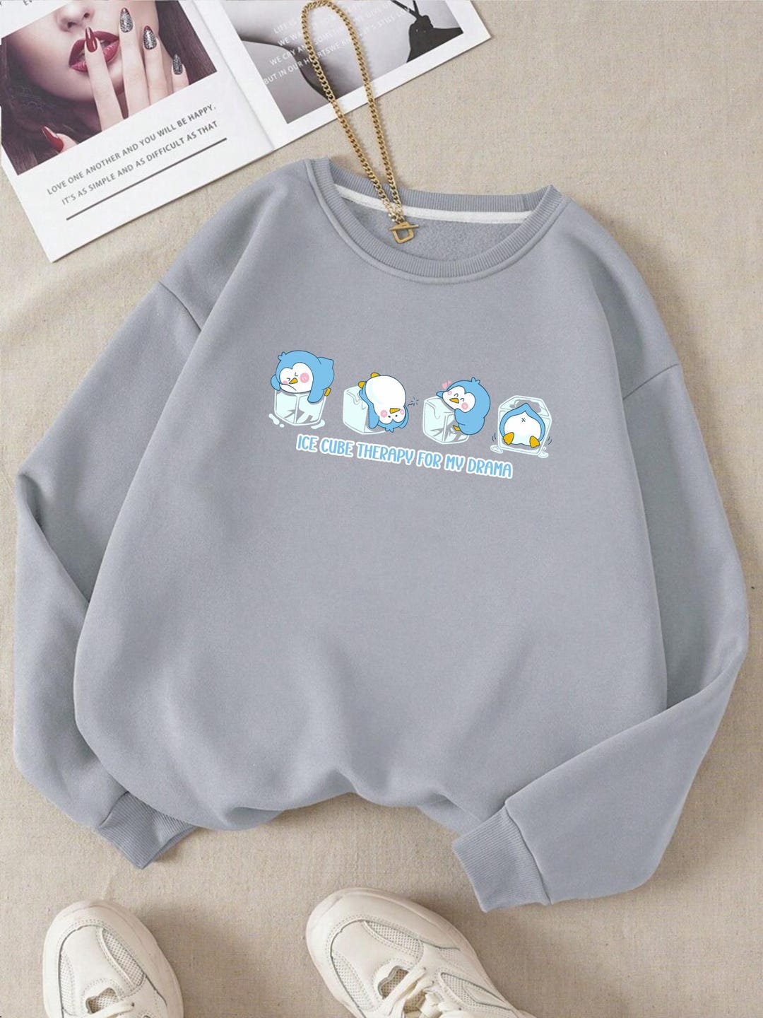 Funny Penguin Mood Cartoon PNG | Sweatshirt Graphic (digital File) - Etsy