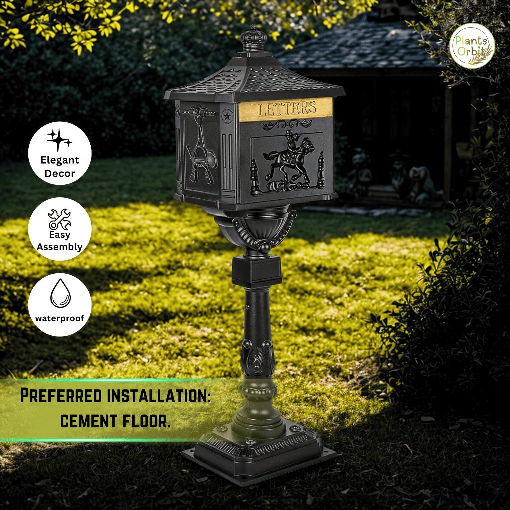 Vintage Multi Color Mailbox - Lockable Weatherproof Pure Cast Iron ...