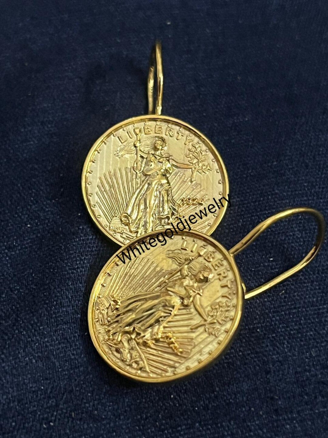 Vintage American Liberty Jewelry Liberty Coin Dangle Earrings: 14k ...