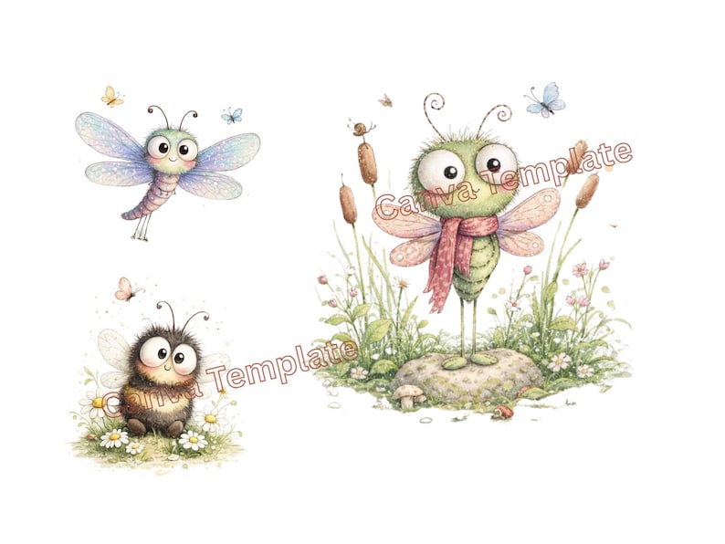 Spring Bugs Clipart Bundle | Cute Insect Clipart | Ladybug Caterpillar ...
