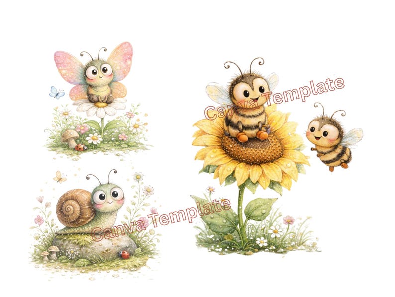 Spring Bugs Clipart Bundle | Cute Insect Clipart | Ladybug Caterpillar ...