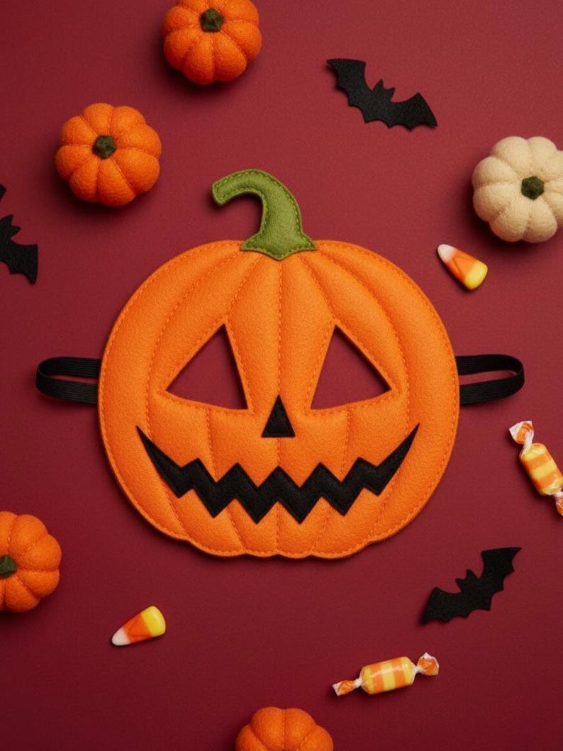 DIY Pumpkin Mask, Kids Halloween Costume, Printable Paper or Fabric ...