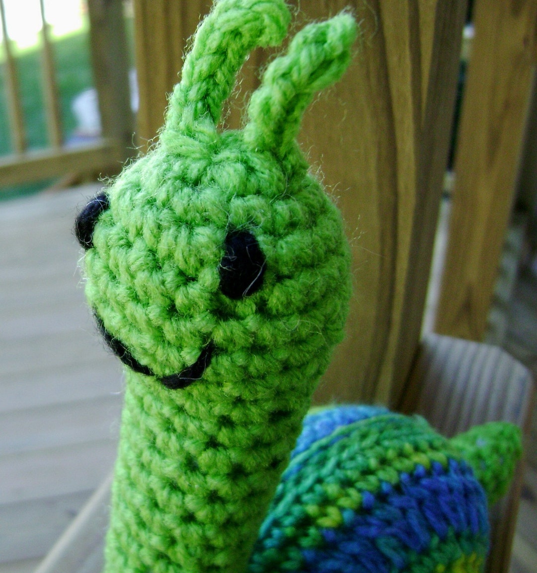 Snippy the Snail Amigurumi Crocheted Green Stuffed Toy Made to Order - Etsy
