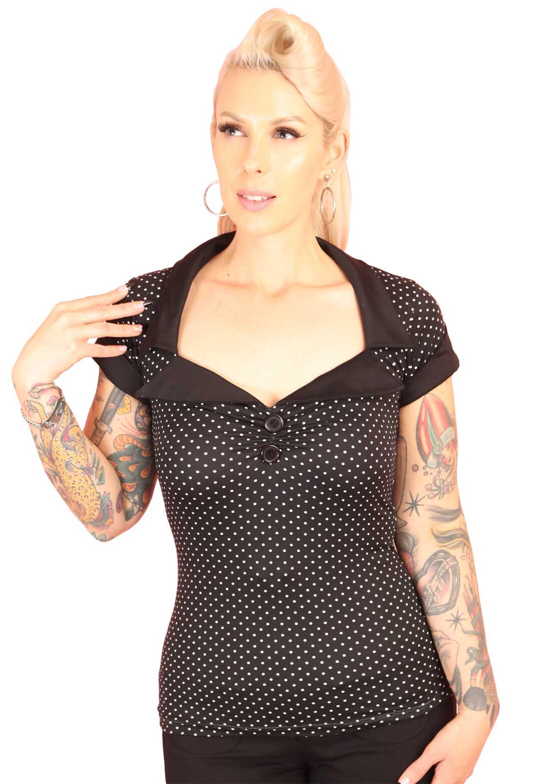 1950's Vintage Style Small Dots Tailored Top / Retro / Rockabilly ...