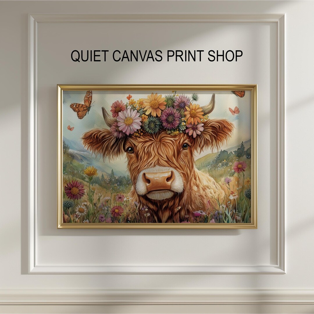 Cottagecore Highland Cow Printable - Rustic Farmhouse Wall Art ...