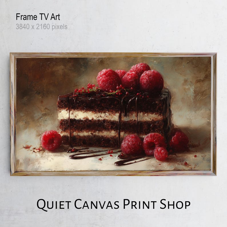 Rustic Chocolate Cake Art, Moody Farmhouse Kitchen Decor (digital ...