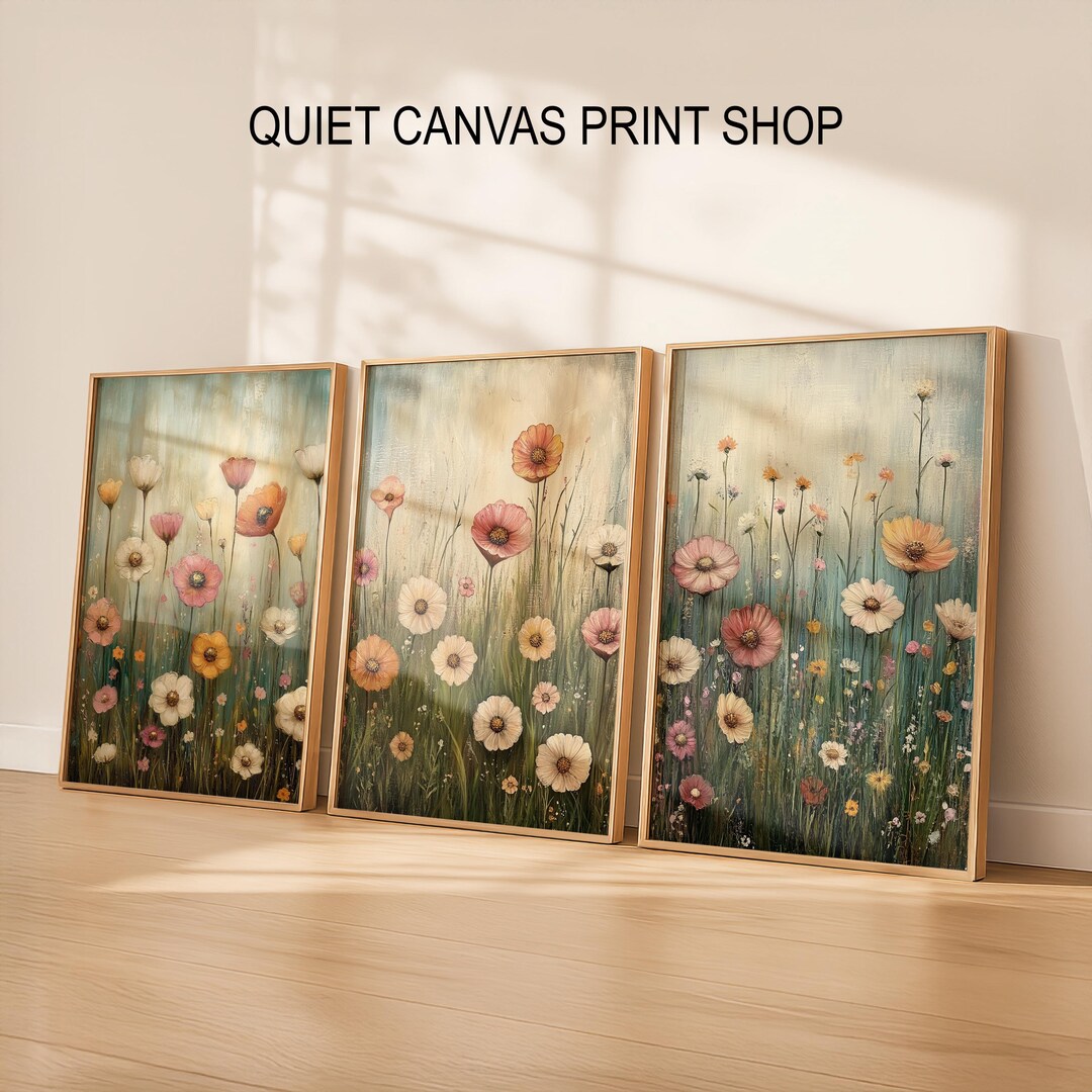 Cottagecore Meadow Prints, Botanical Wall Art Set (digital Download) - Etsy