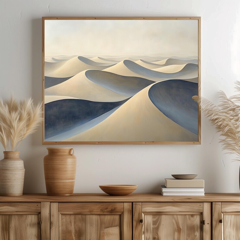 Windswept Sand Dunes Printable - Moody Minimalist Desert Landscape ...