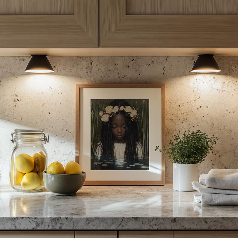 Moody Portrait of Young Black Girl - Afrocentric Vintage Cottagecore ...