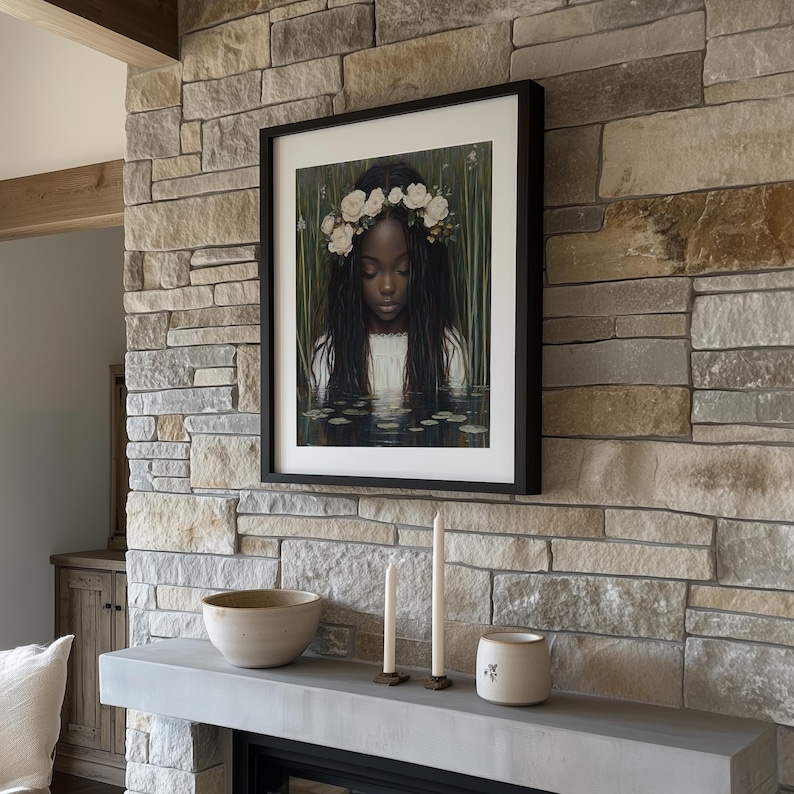 Moody Portrait of Young Black Girl - Afrocentric Vintage Cottagecore ...